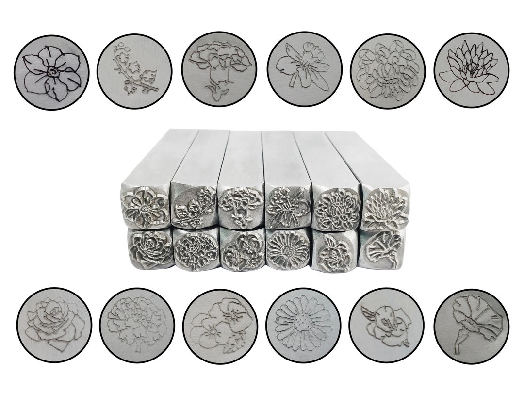 New Birth Flowers Signature Stamps Set Metal Design Stamp - Etsy Australia