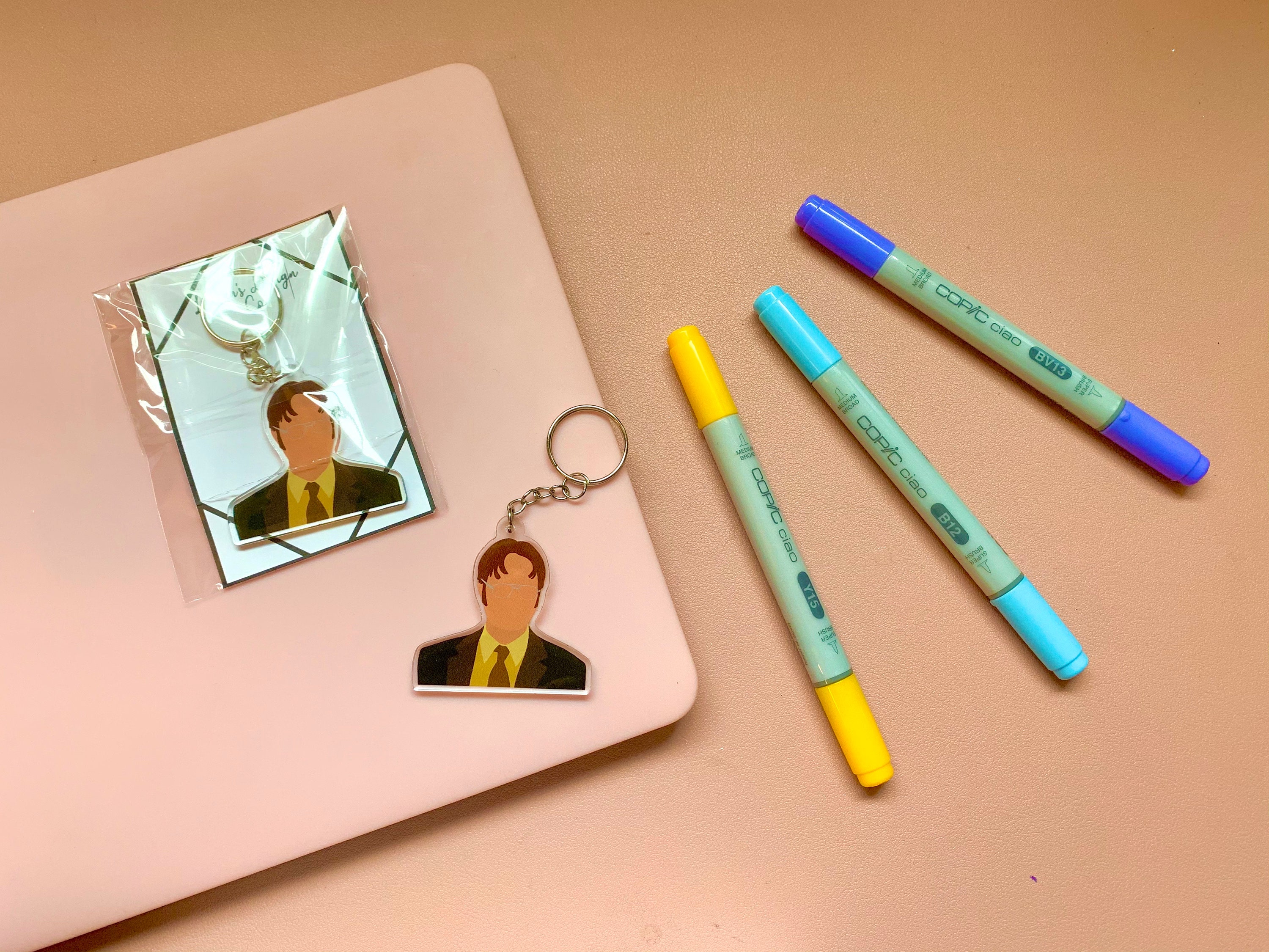 Prison Mike, Dwight Schrute and Jim Halpert Acrylic Keychain |the ...