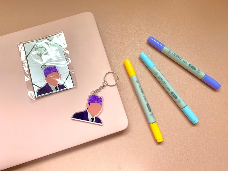 Prison Mike, Dwight Schrute and Jim Halpert Acrylic Keychain |the ...