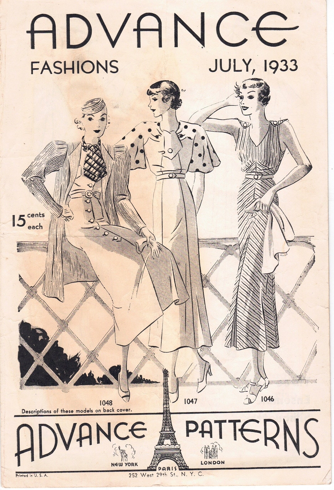 Advance Fashions Pattern Catalog July 1933 - PDF Download - Etsy