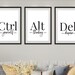 Set of 3 Canvas Ctrl Alt Del Wall Art Print Set Motivational Decor for ...