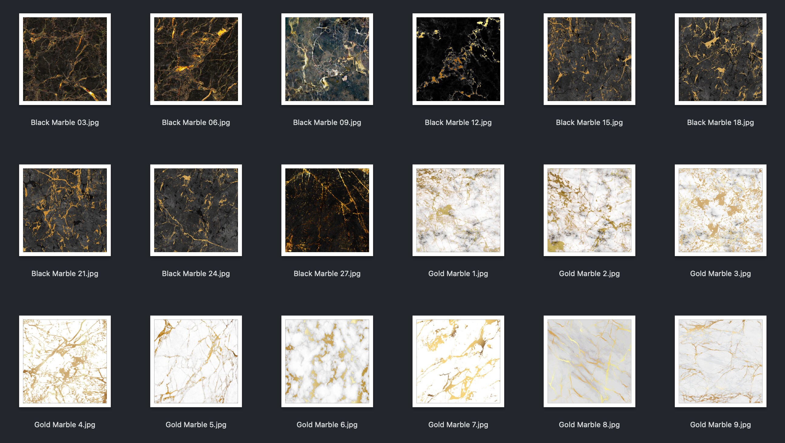 Seamless Black White Gold Marble Digital Paper, Background Textures ...