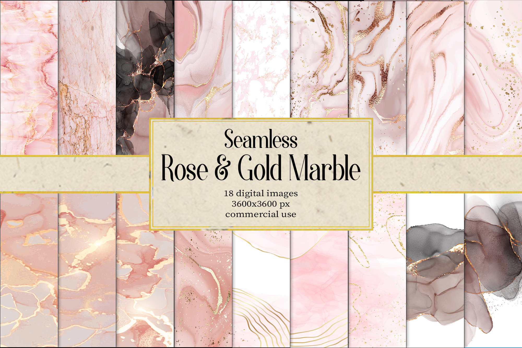 Seamless Rose Gold Marble Digital Paper Marble Background - Etsy