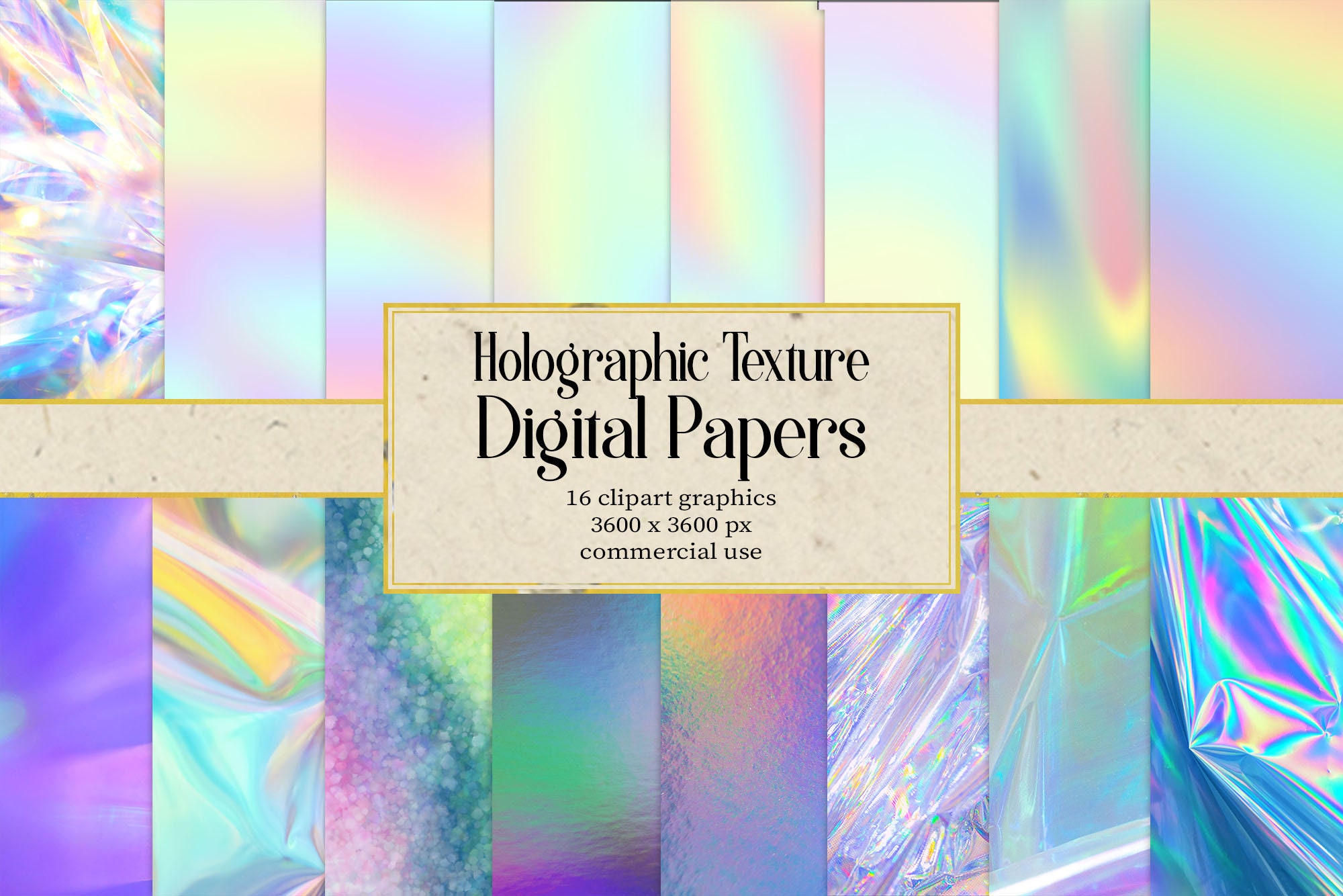 Holographic Texture Digital Paper, Holographic Textures Digital ...