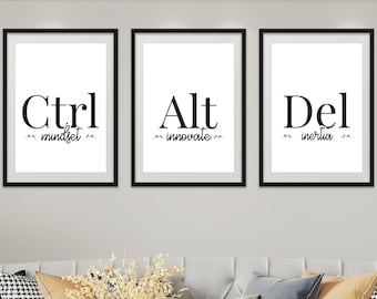Ctrl Alt Delete Printable Wall Art Office Wall Art A4 Self Print ...