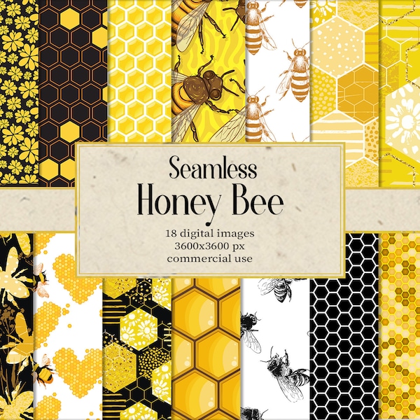 Bee Digital Paper - Etsy