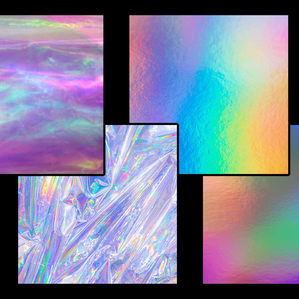 Holographic Texture Digital Paper, Holographic Background Textures ...
