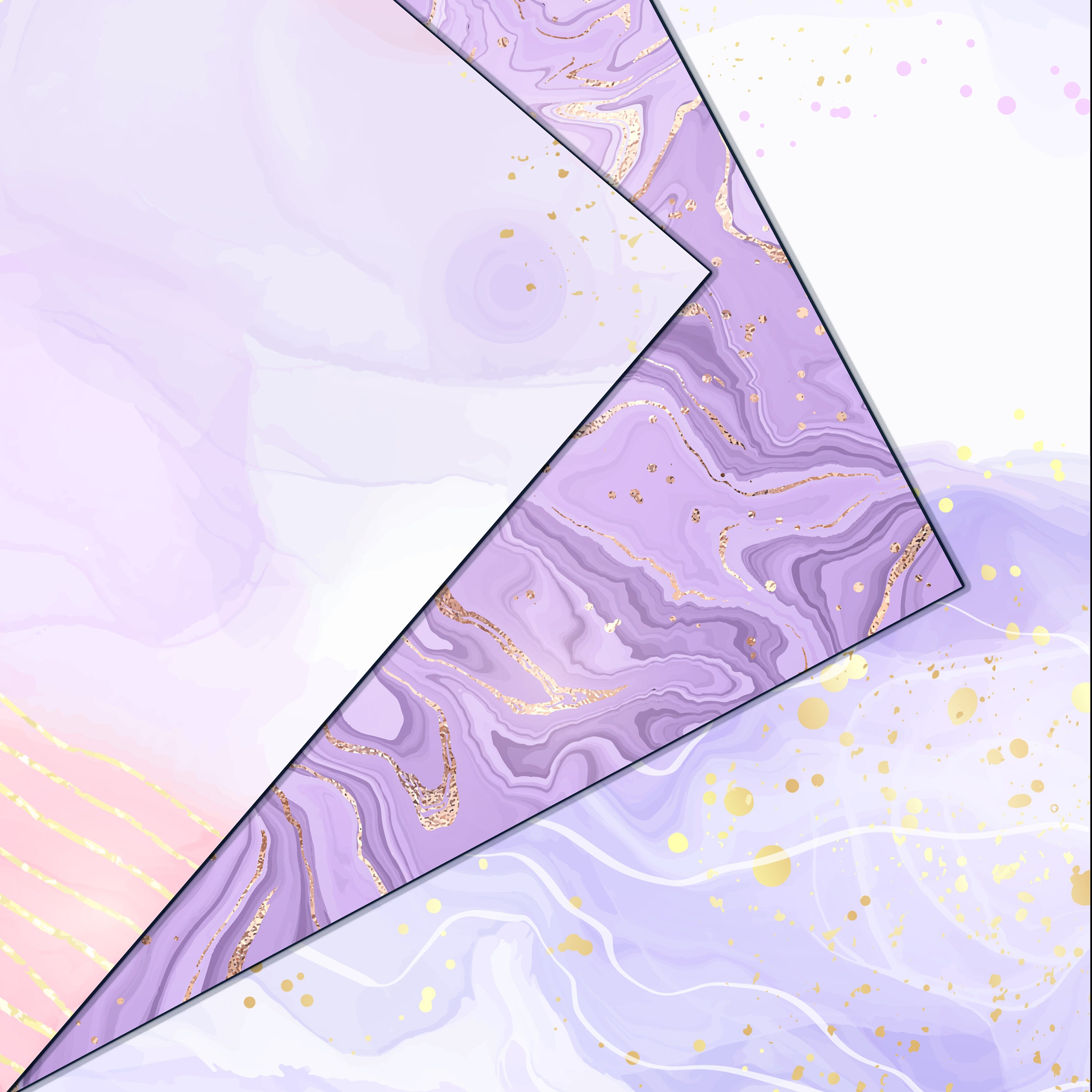 Seamless Lavender Gold Marble Digital Paper, Marble Background Textures ...