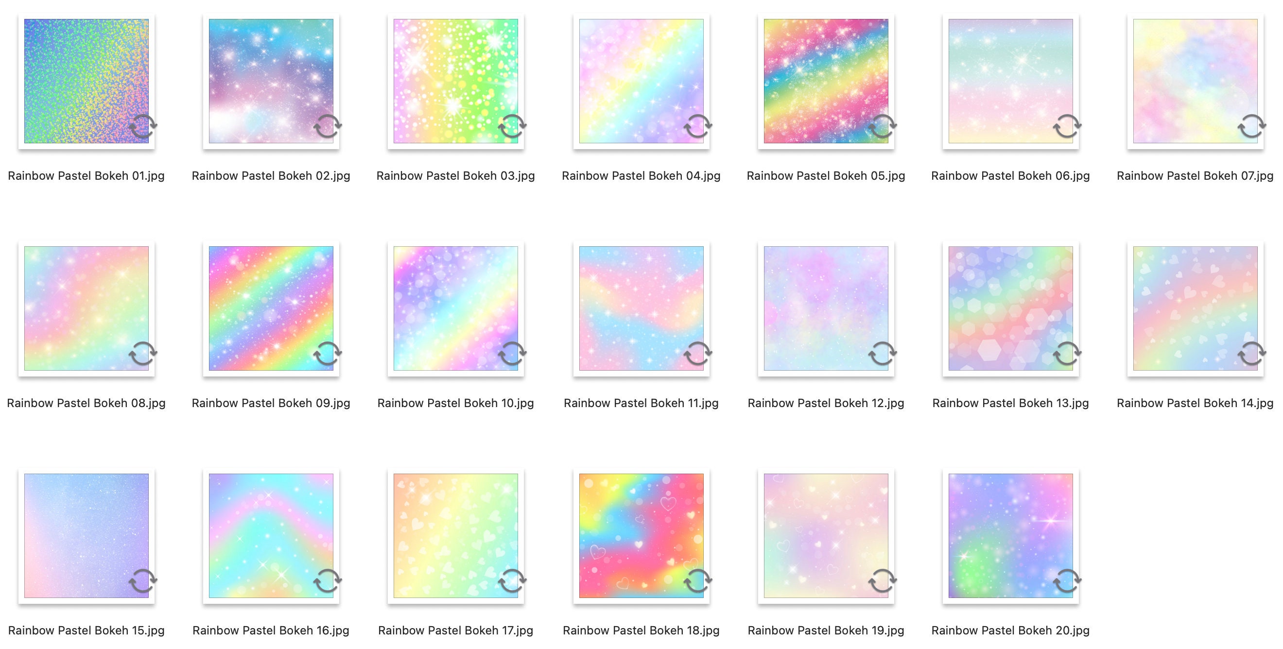 Rainbow Pastel Bokeh Digital Paper, Rainbow Background Textures ...