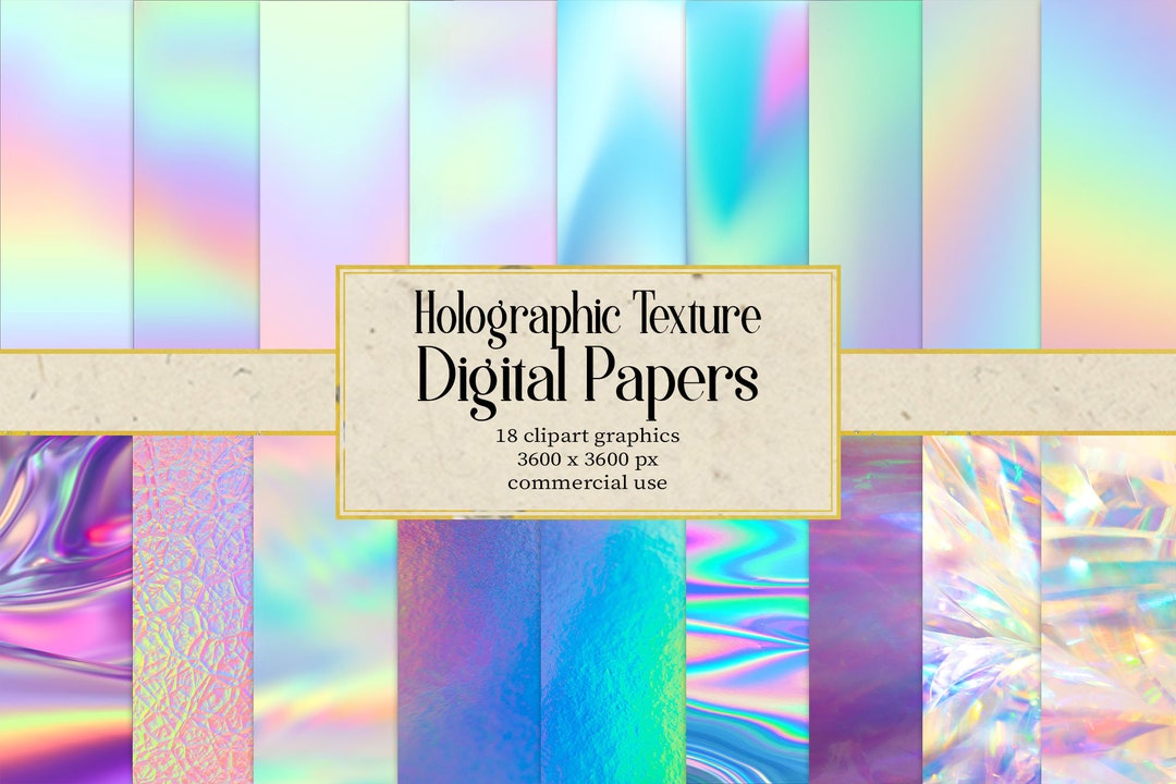 Holographic Texture Digital Paper Background, Holographic Textures ...