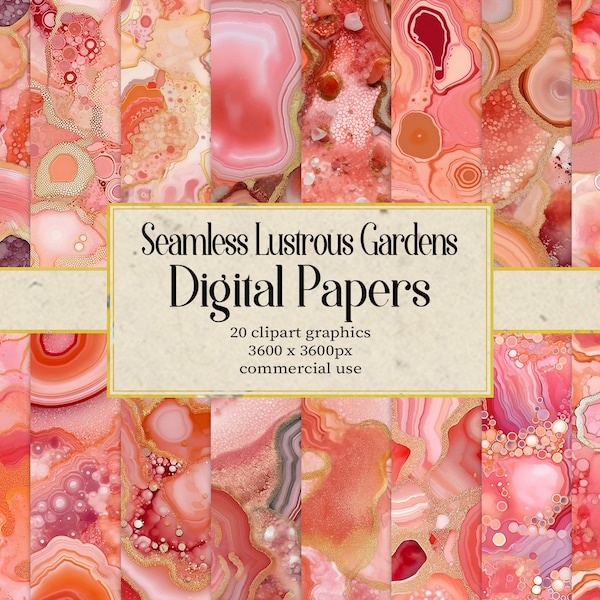 Coral Digital Paper - Etsy