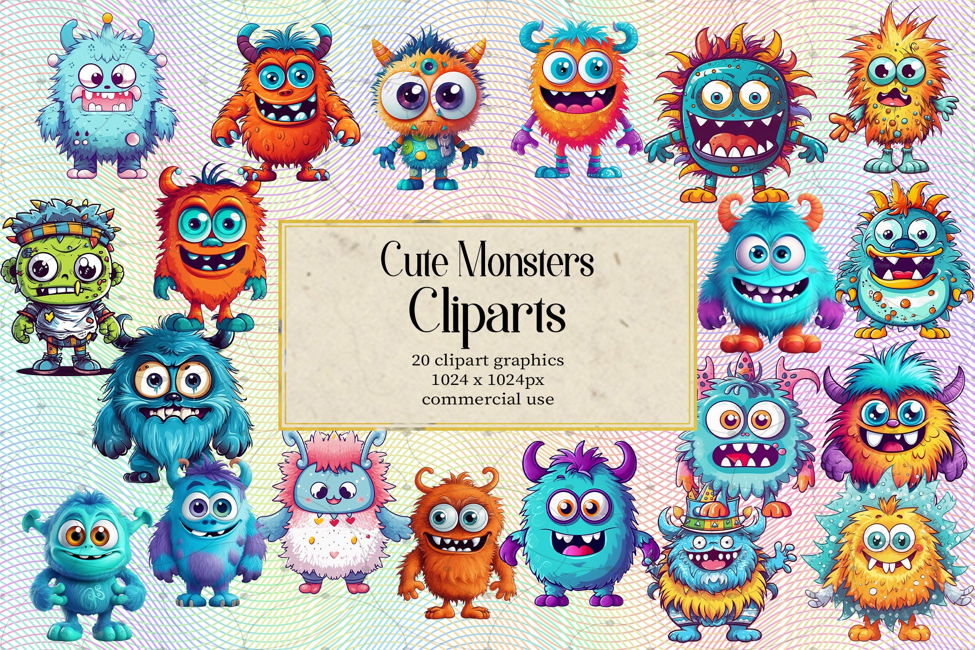 Cute Monsters Cliparts, Transparent Background Cliparts, Monster ...