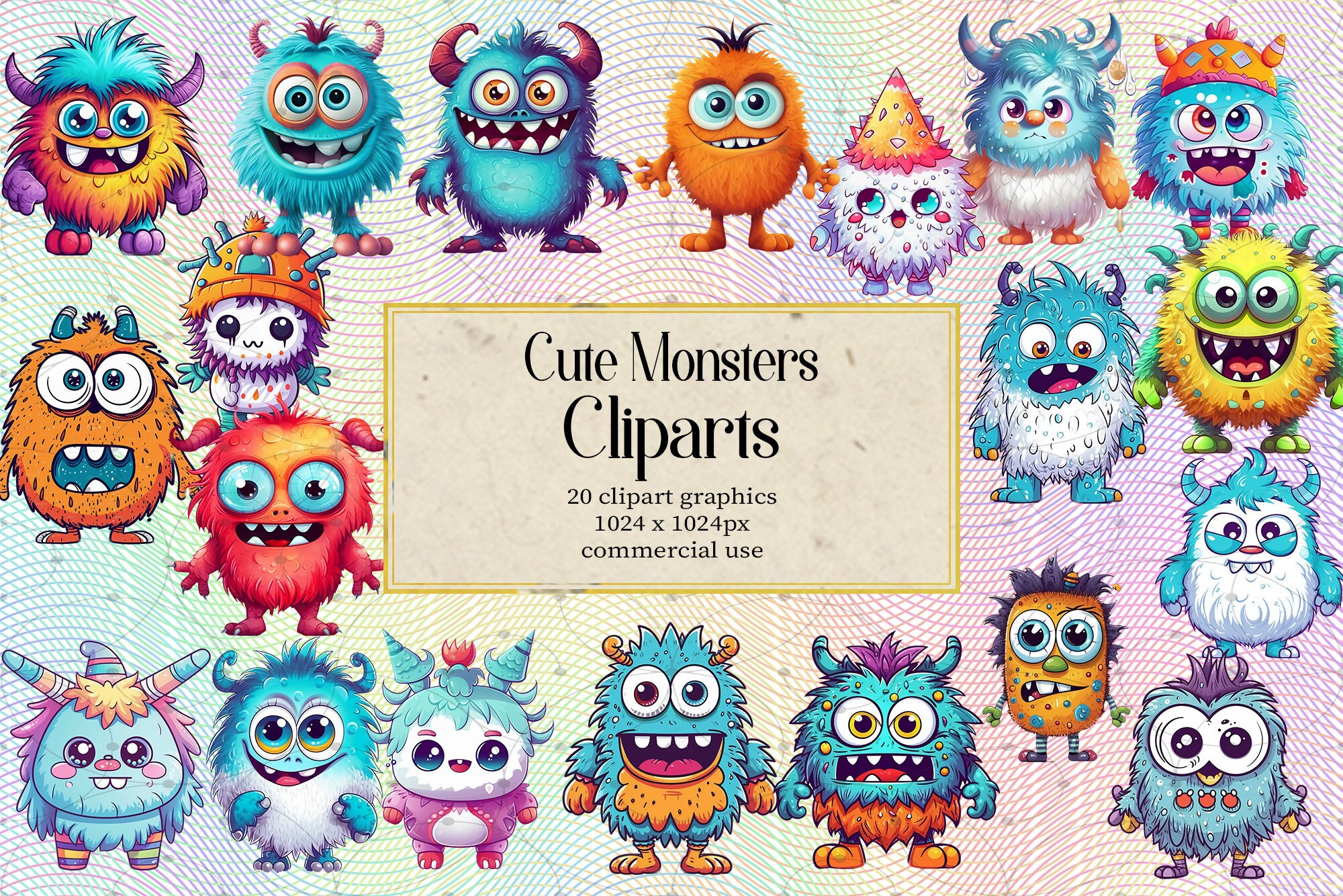 Cute Monsters Cliparts, Transparent Background Cliparts, Monster ...