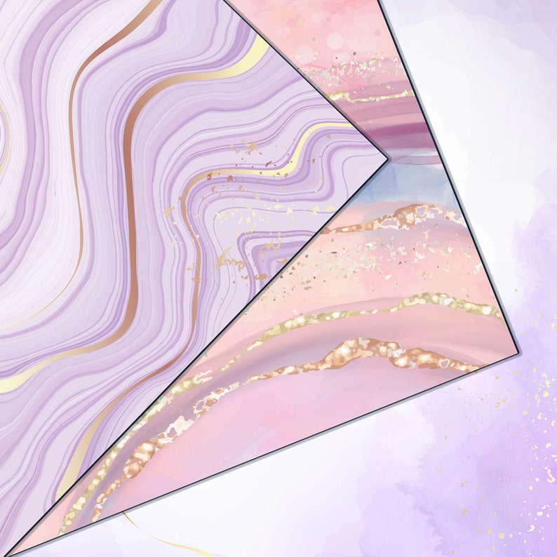 Seamless Lavender Gold Marble Digital Paper Marble Background - Etsy