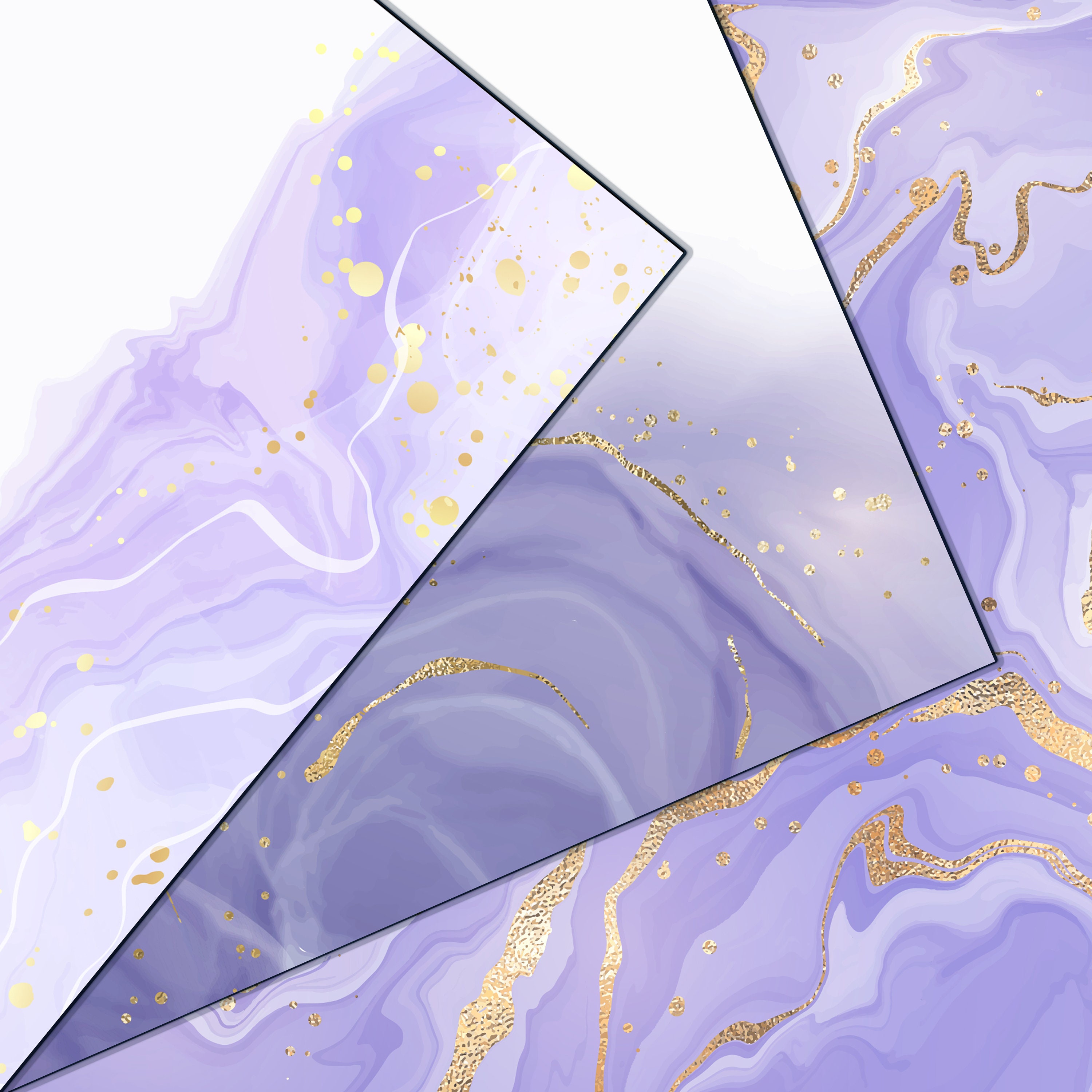 Seamless Lavender Gold Marble Digital Paper, Marble Background Textures ...