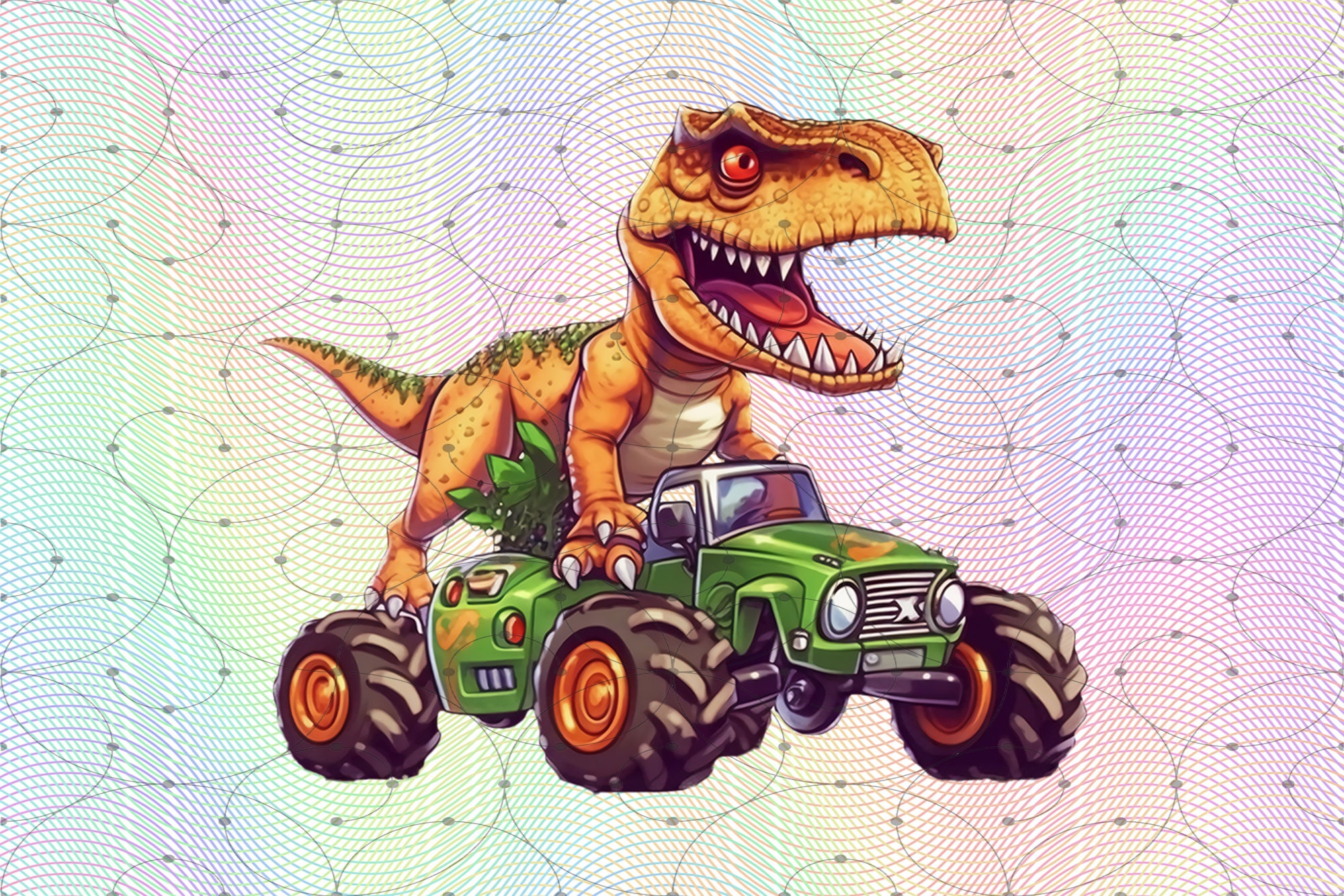 Monster Truck and T-rex Dinosaur Clipart, Fantasy Cliparts, Instant ...