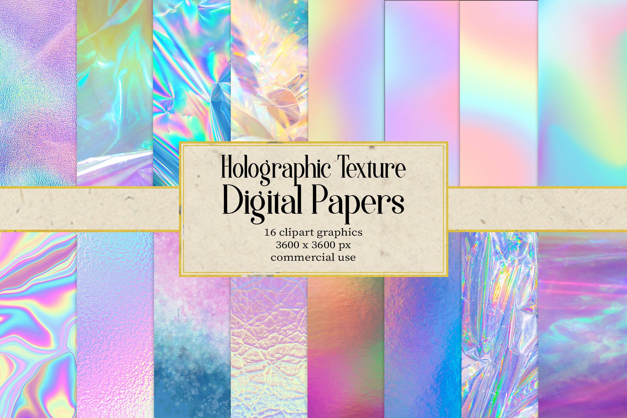 Holographic Texture Digital Paper, Holographic Background Textures ...