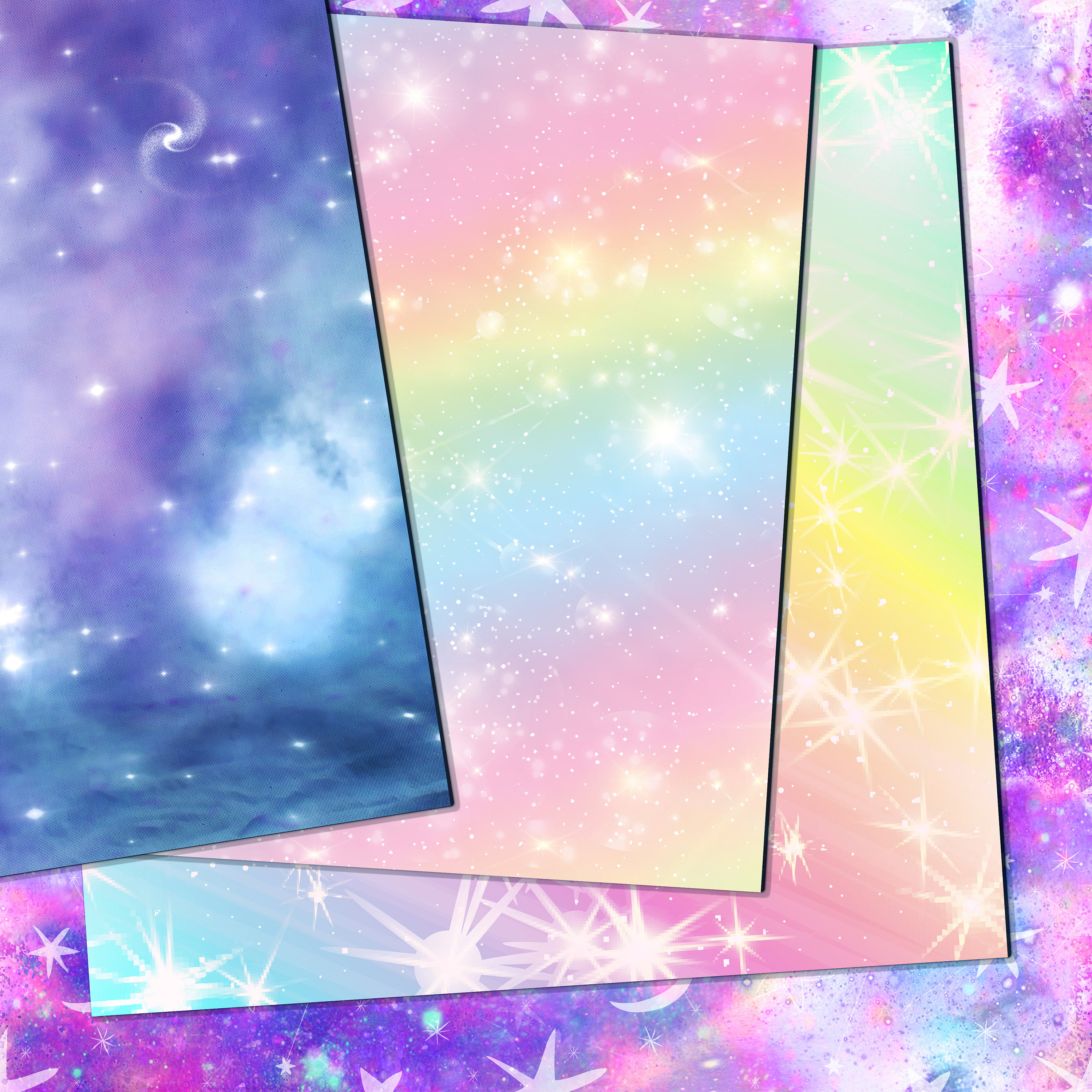18 Pastel Sky and Clouds Digital Paper, Galaxy Background Textures ...