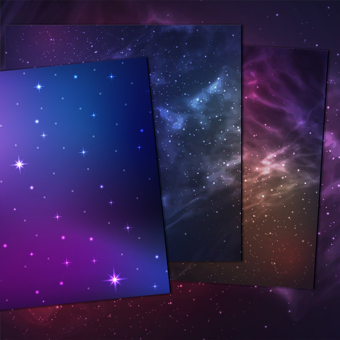 24 Seamless Fantasy Galaxy Digital Paper, Galaxy Background Textures ...