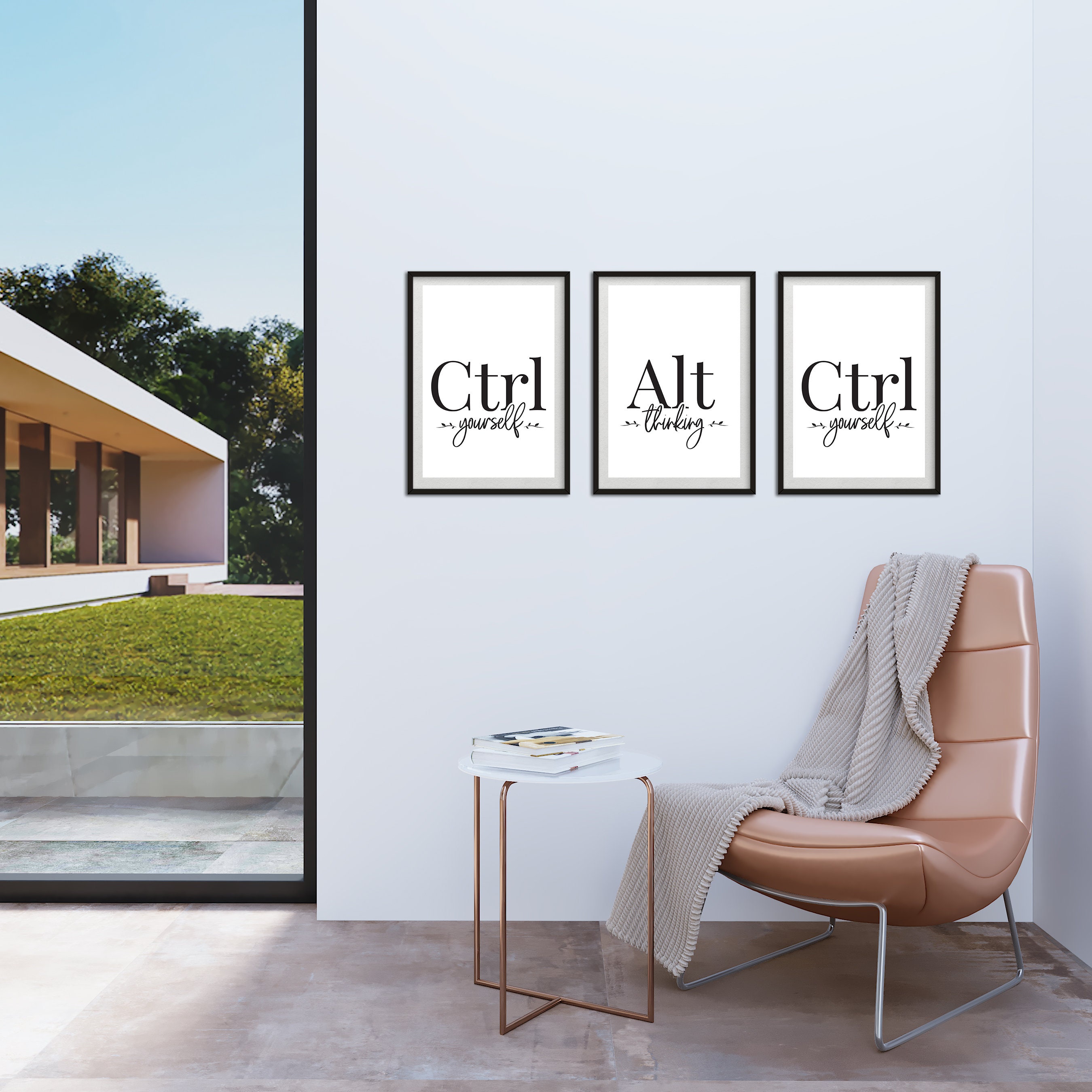 Set of 3 Canvas Ctrl Alt Del Wall Art Print Set Motivational - Etsy