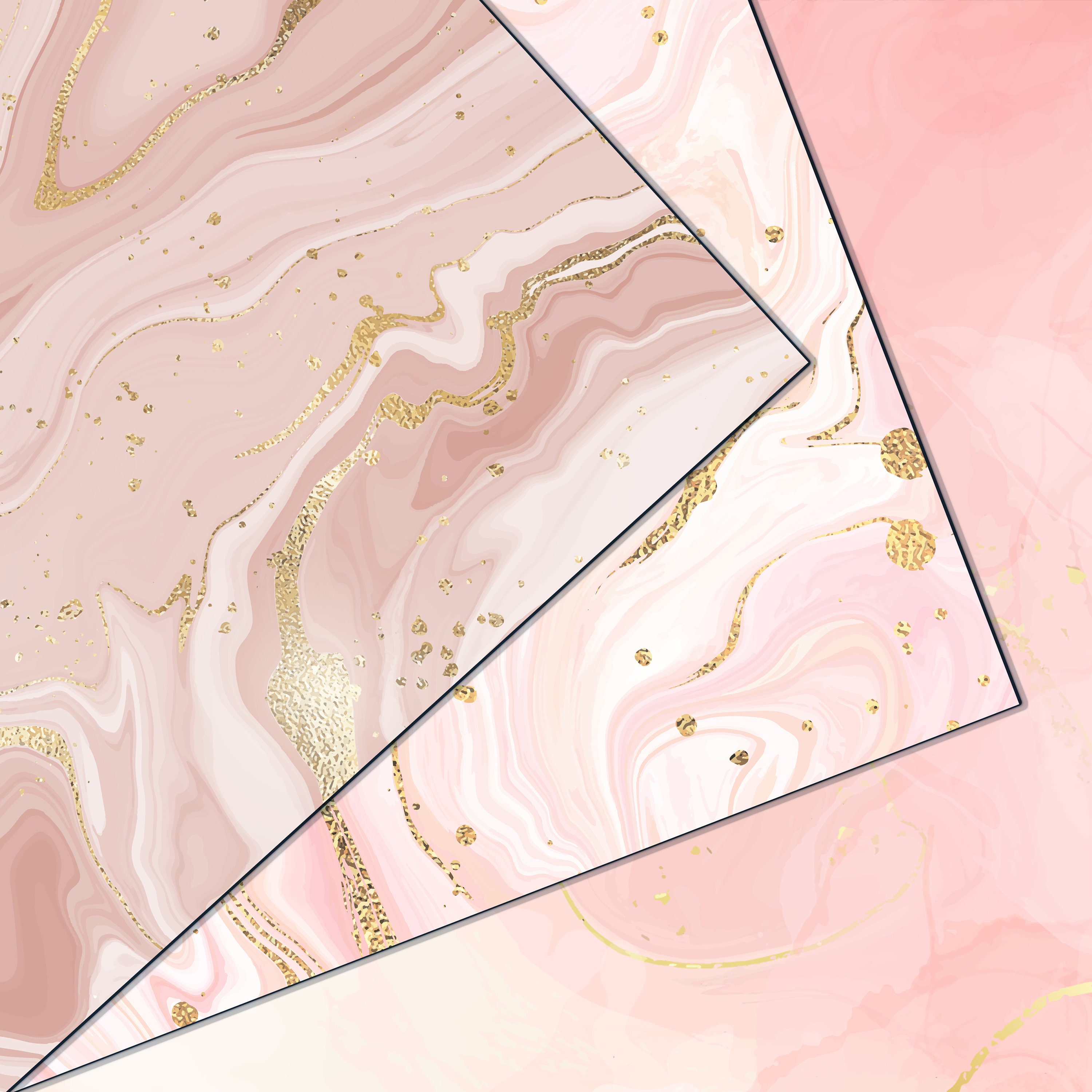 Seamless Rose Pink White Gold Marble Digital Paper, Marble Background ...