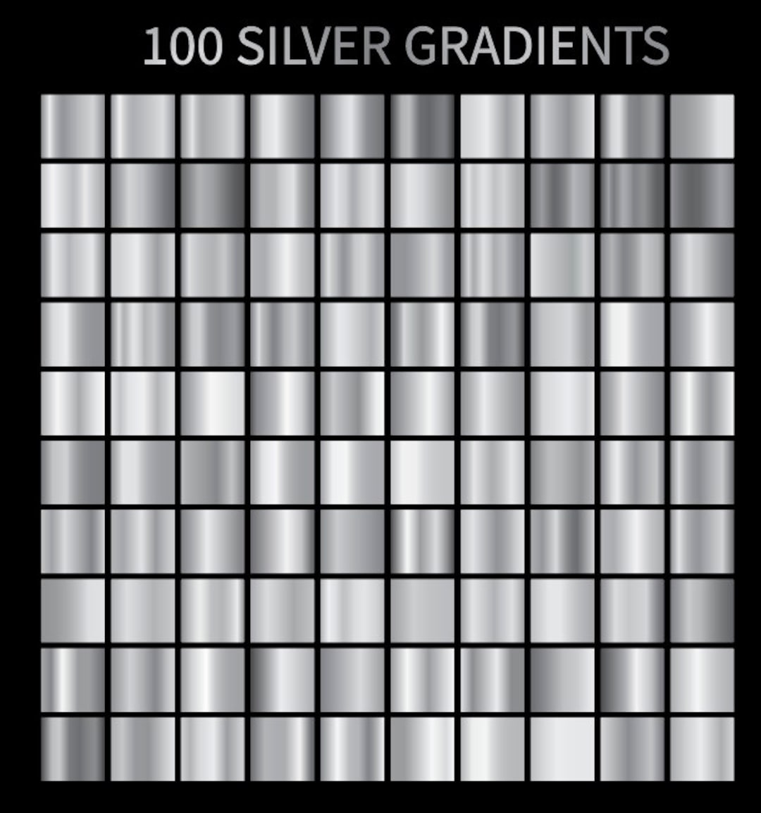100 Pack Silver Metal Gradients Holographic Silver Foil Texture Wedding ...