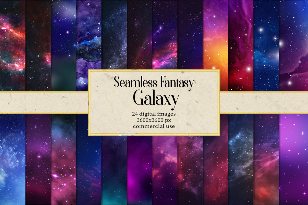 24 Seamless Fantasy Galaxy Digital Paper, Galaxy Background Textures ...