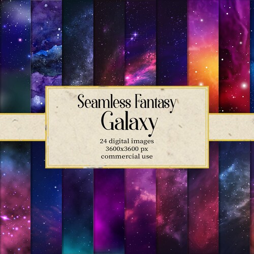 Pastel Galaxy Digital Paper Seamless Rainbow Starry Night - Etsy