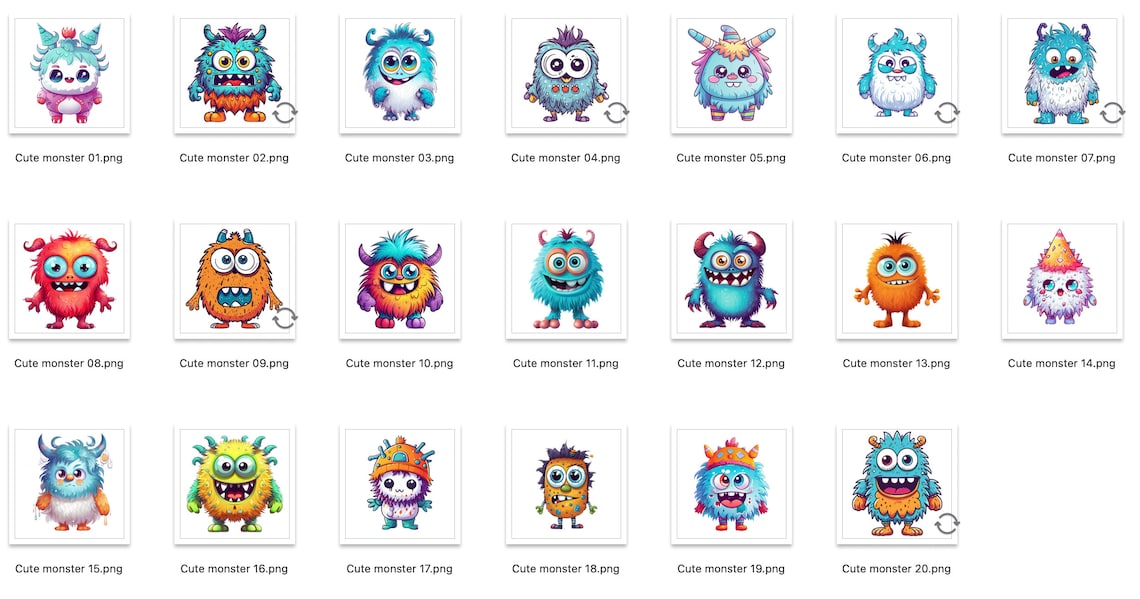 Cute Monsters Cliparts, Transparent Background Cliparts, Monster ...