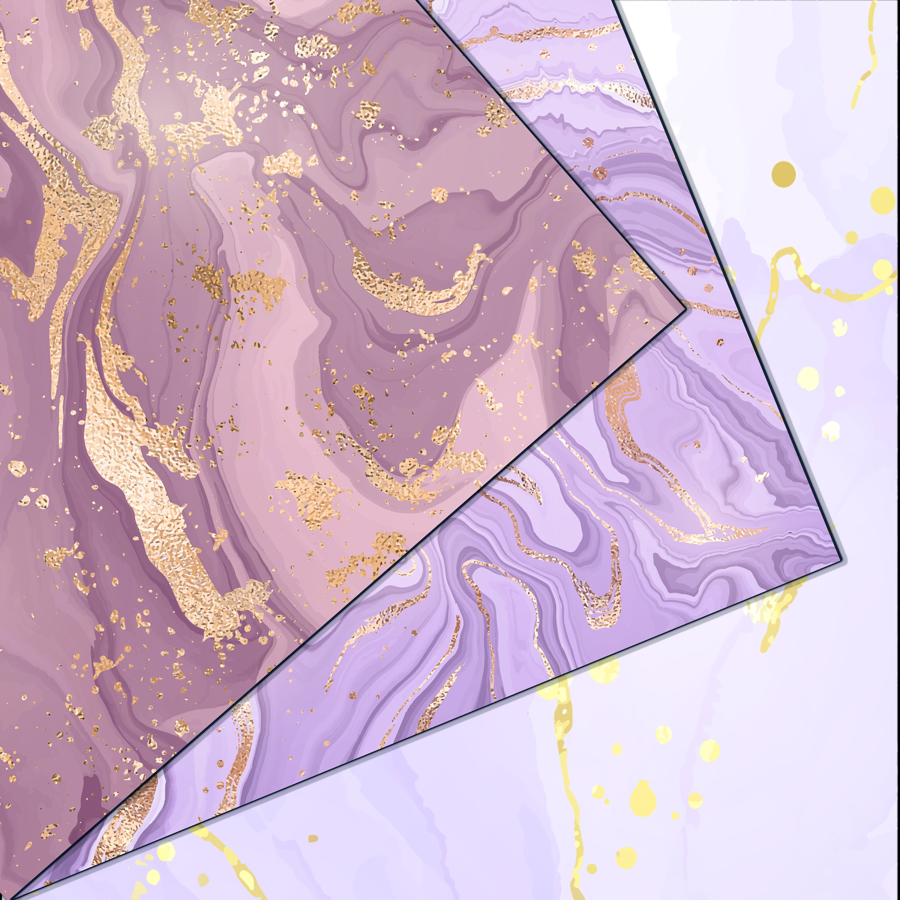 Seamless Lavender Gold Marble Digital Paper, Marble Background Textures ...