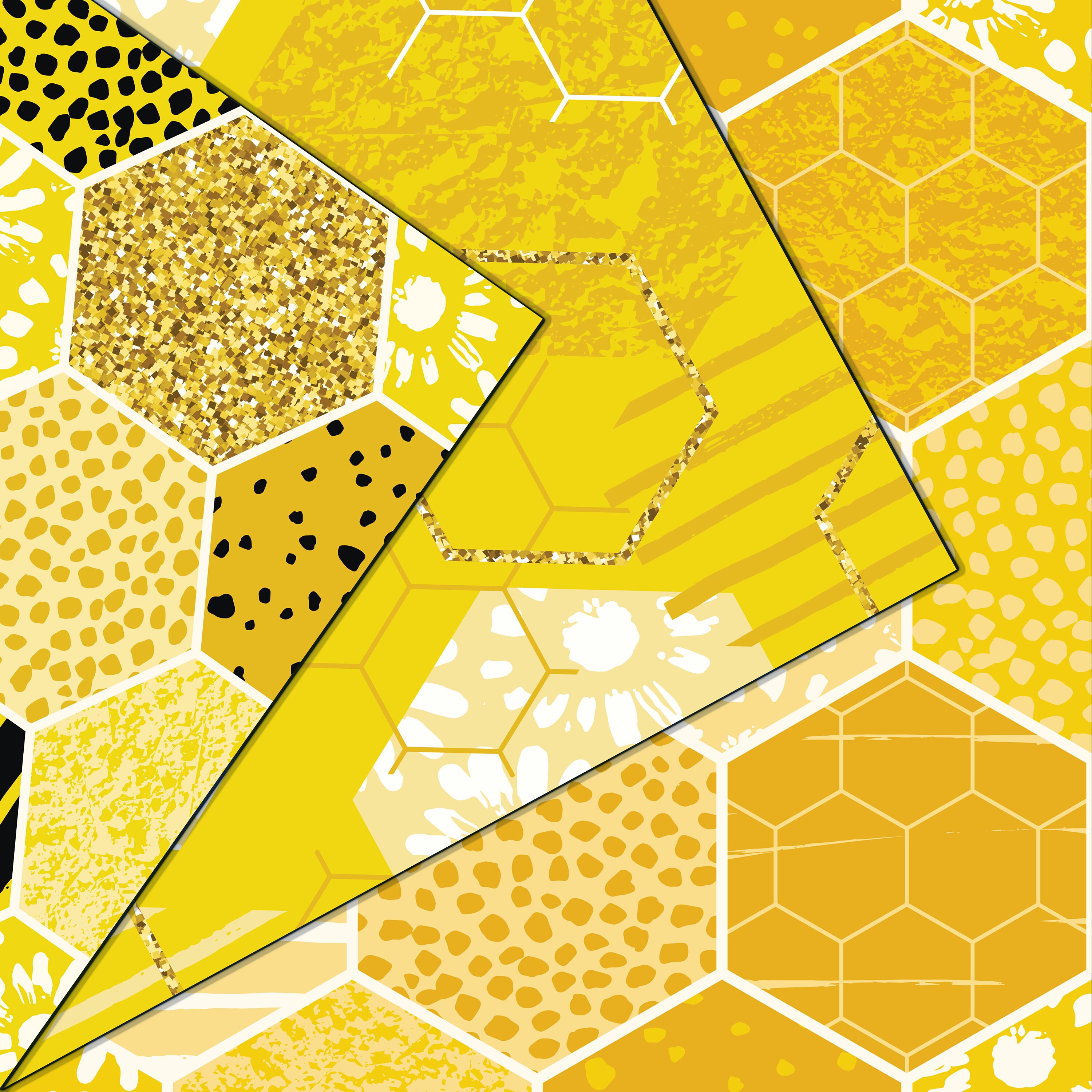 Seamless Honey Bee Digital Paper Gold Black Bee Backgrounds - Etsy