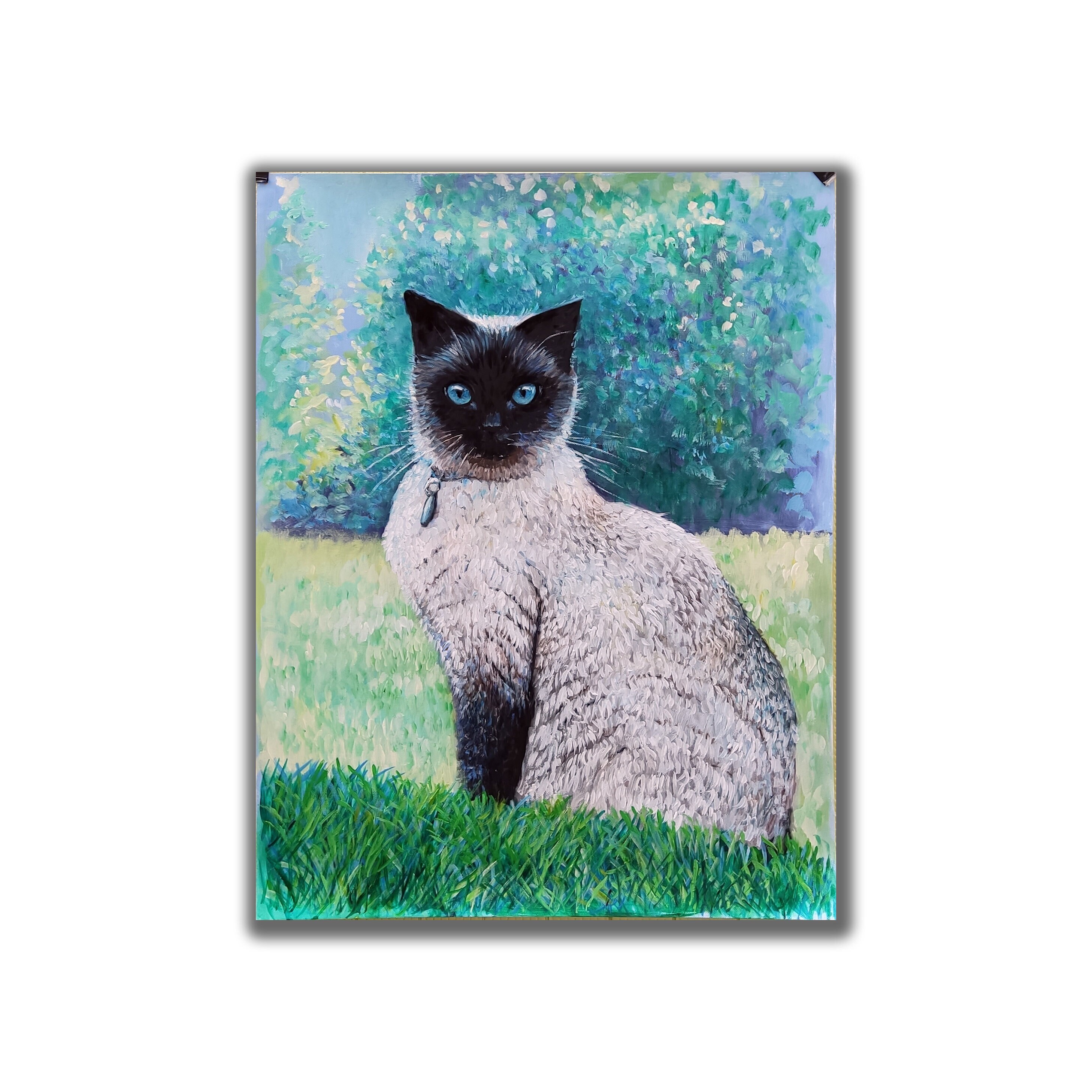 Original Siamese Cat Wall Art Handcrafted Oil Painting for - Etsy