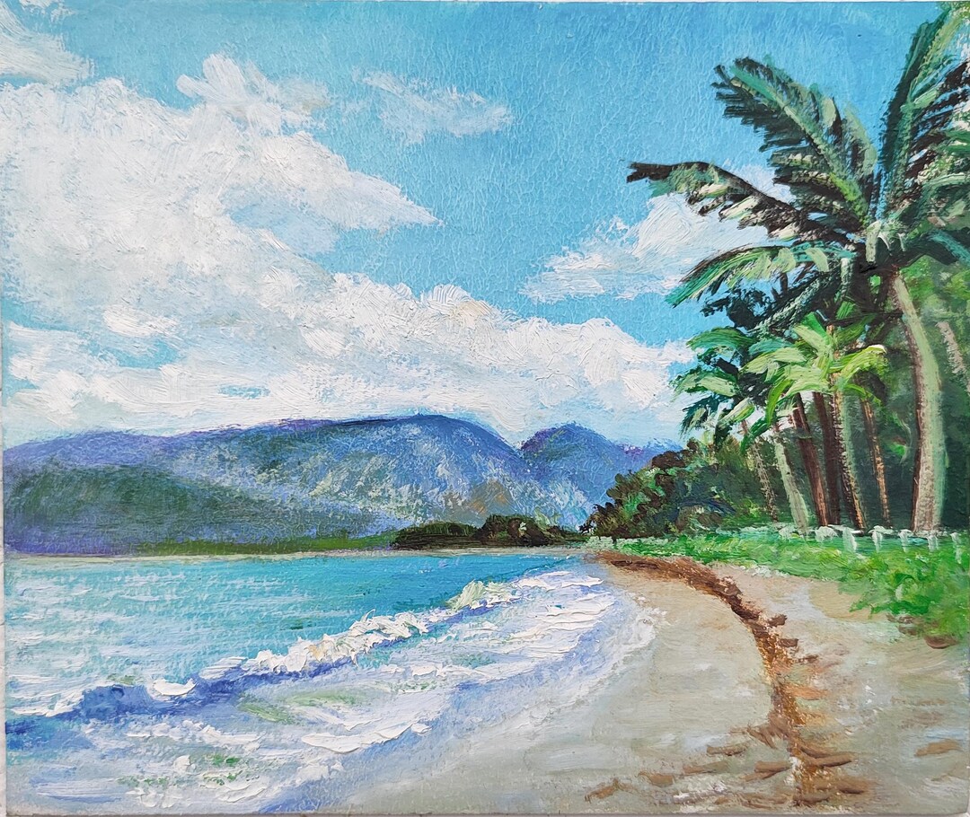 Hawaii Realistic Original Hand Oil Painting Nature of the USA Artwork ...