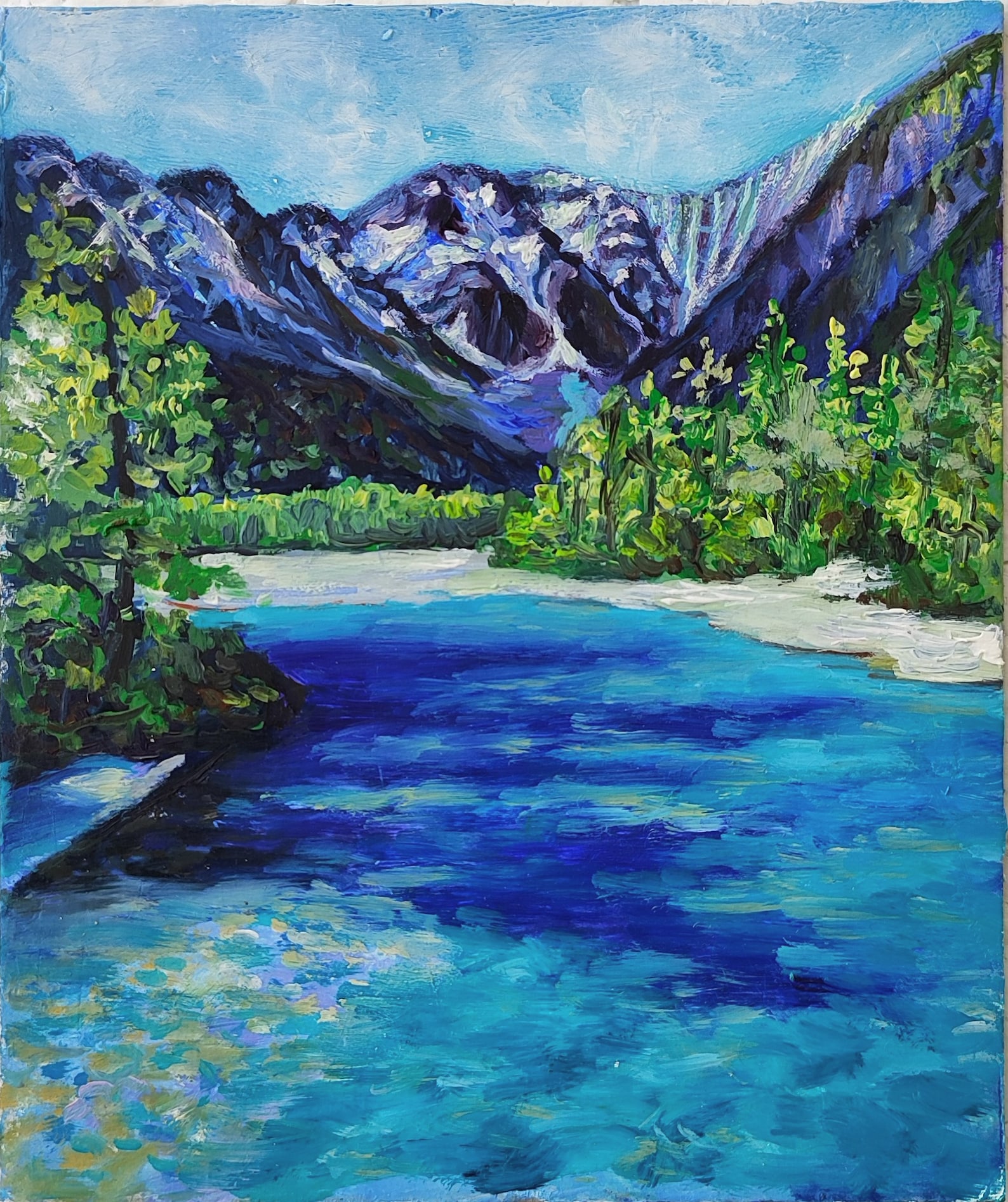 Mountain Valley Artwork Lake Oil Painting Fine Art by Selenav Lake Wall ...
