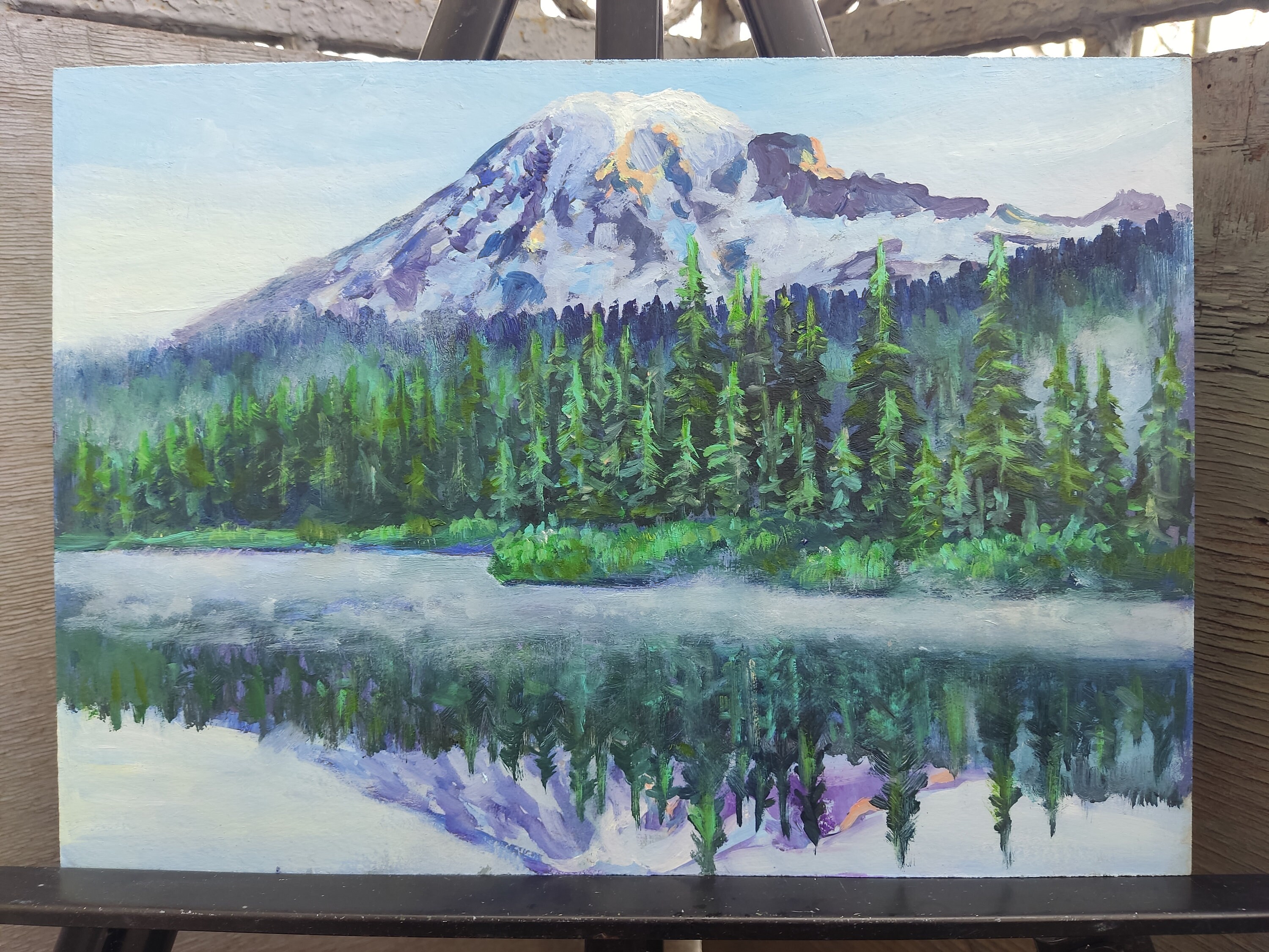 Painting Art & Collectibles Mount Rainier Painting National Park ...