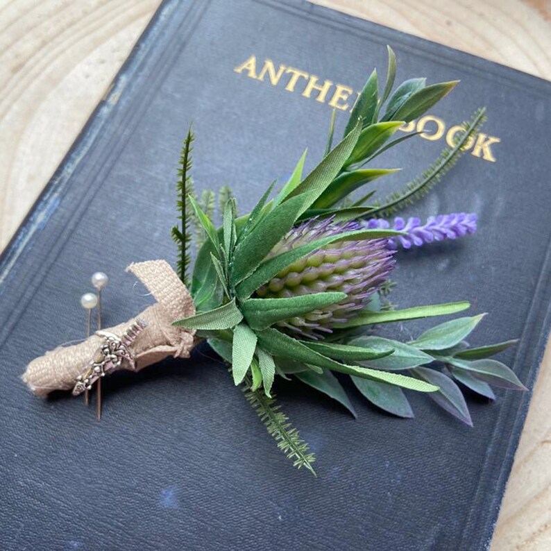 Gents Artificial Faux Thistle Purple Teasel Cone Flower - Etsy