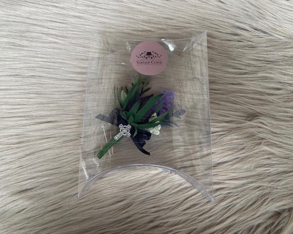 Gents Faux Thistle Purple Teasel Cone Flower Buttonhole cross - Etsy UK