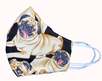 Pug Face Mask | Etsy