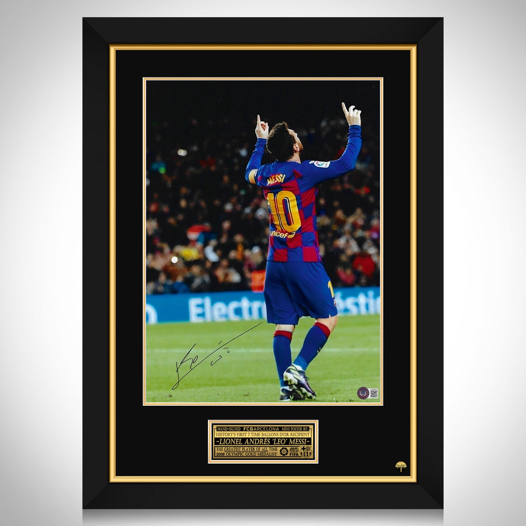 Lionel Messi Barcelona Hand-signed Mini Poster Beckett Certified Custom ...