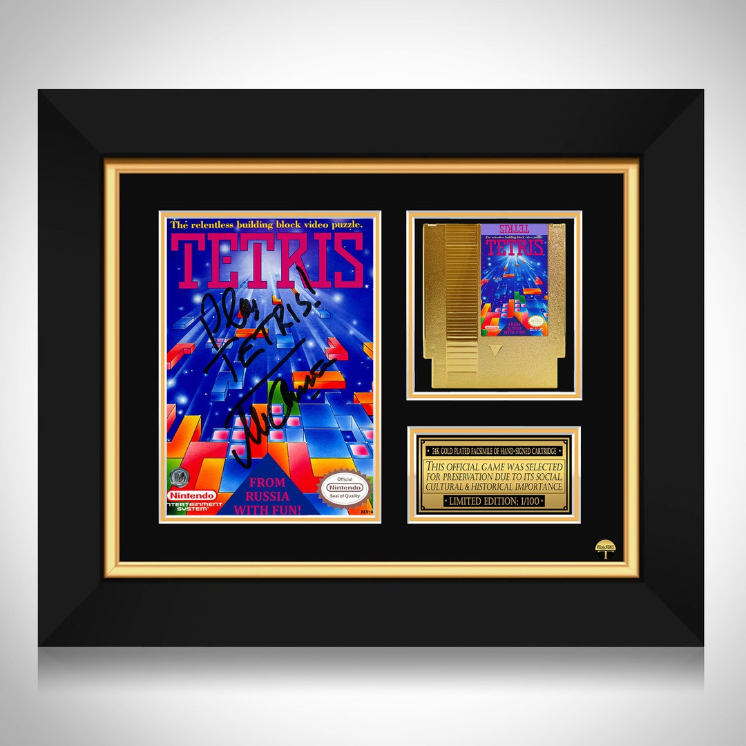 Tetris Nintendo Entertainment System Gold Cartridge & Box Cover Art ...