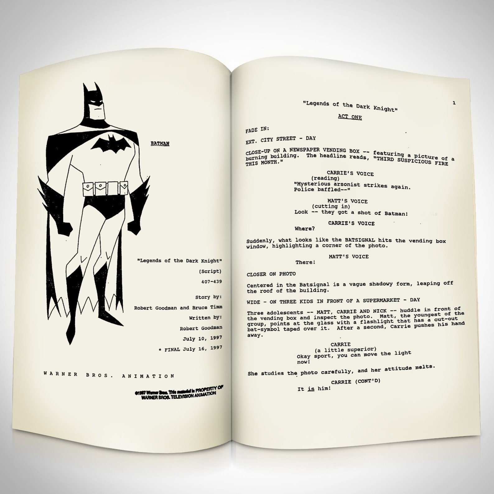 Batman the Animated Series Script Limited Signature Edition | Etsy