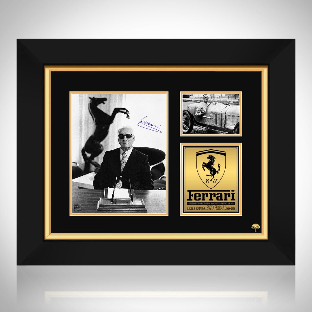 Enzo Ferrari Memorial Luxury Collage Photo Limited Signature Edition ...