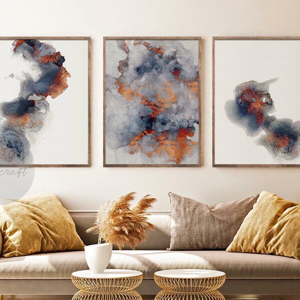Abstract Painting Blue Rust - Etsy