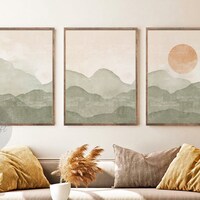 Vintage Mountain Landscape Print Snowy Alpine Wall Art (digital ...