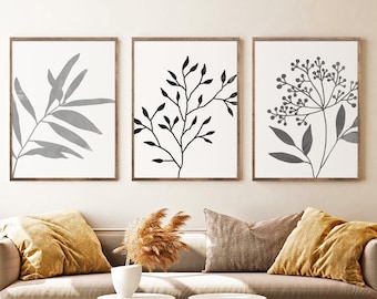 Boho Botanical Print Set of 3 Gallery Wall Art Blush Pink - Etsy