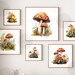 Boho Mushroom Print Set of 6, Magic Mushrooms Boho Gallery Wall Art ...