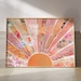 Horizontal Boho Sun Print, Boho Orange & Blush Sun, Watercolor ...