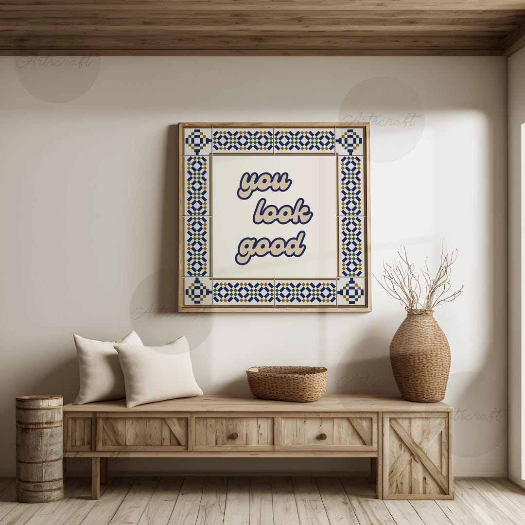 You Look Good Tiled Printable Poster, Vintage Home Decor, Square Poster ...