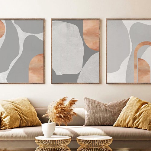 Neutral Abstract Art Set of 3 Prints Abstract Painting Set - Etsy