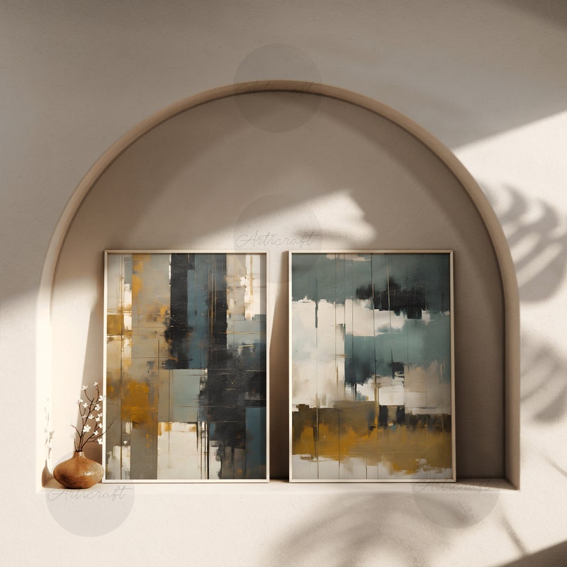 Yellow Abstract Art - Etsy